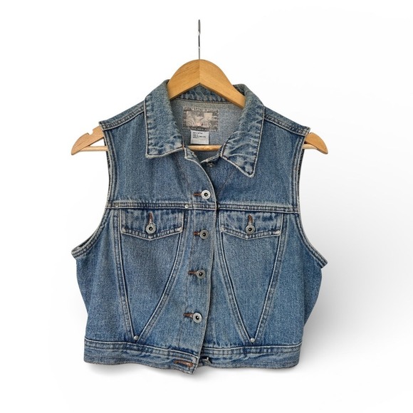 Sam & Libby | Jackets & Coats | Vtg 9s Denim Vest Sam Libby L Western ...